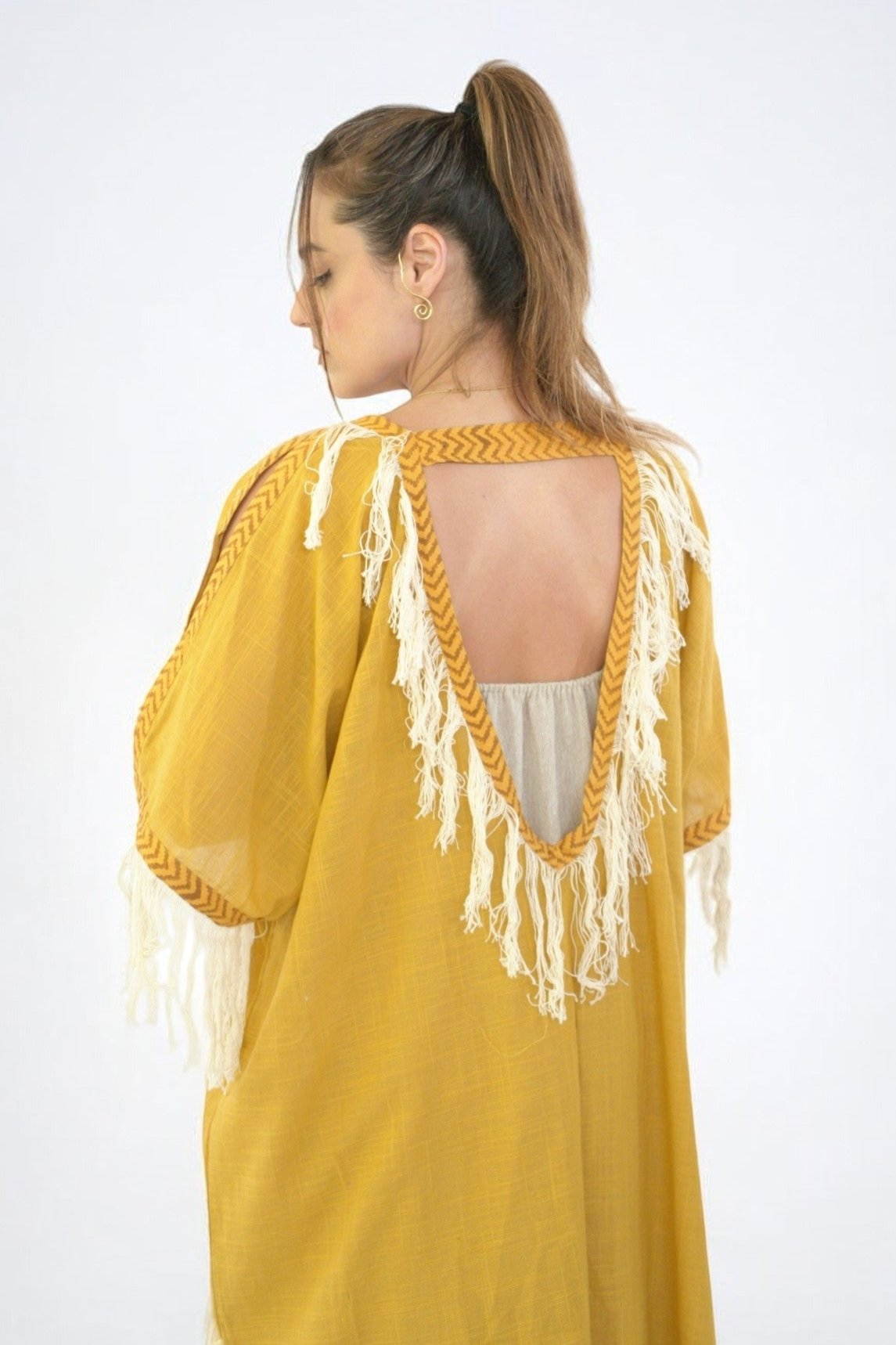Linen Fringe Shrug (Turmeric) – Sacred Ceremony Co.